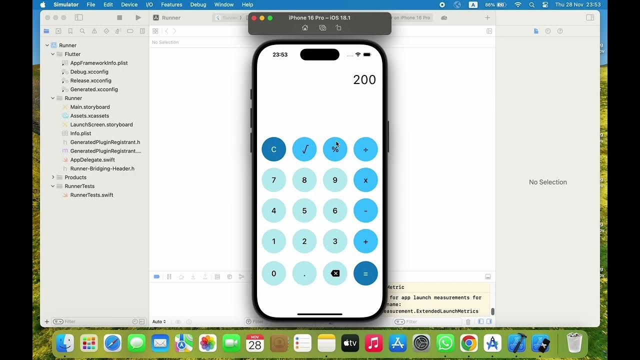Flutter calculator app ios record - YouTube