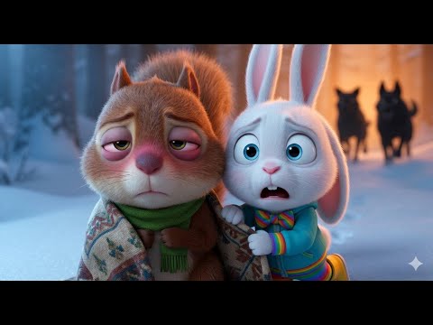 Sick Squirrel in Snow… Can Lolo Save Him in Time? 🐰❄️| Animal Rescue Story #cartoon #funny