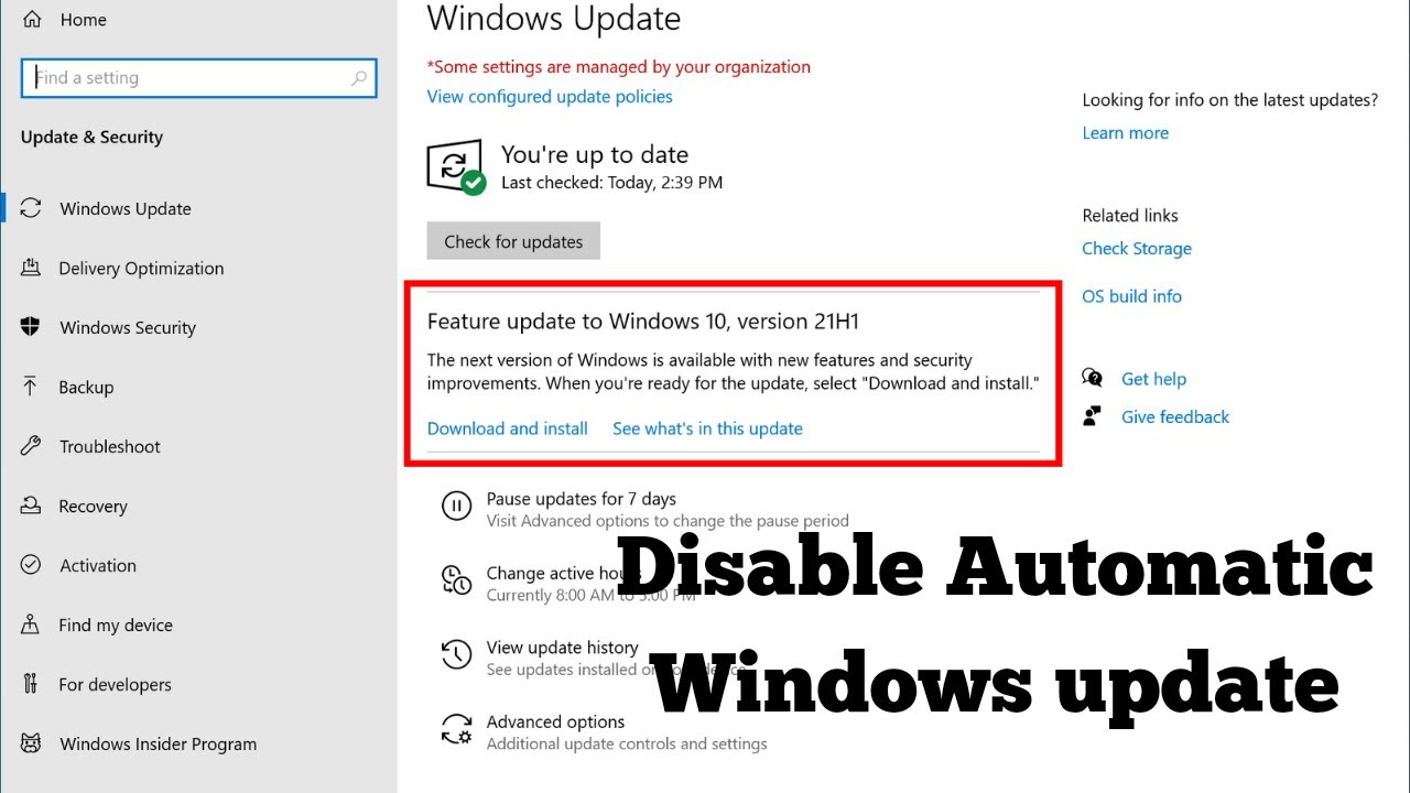 Stop || Pause || Disable and enable Automatic windows update - YouTube