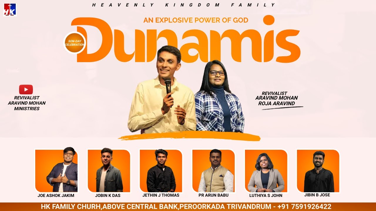 🔴LIVE GLORIOUS SUNDAY || THE DUNAMIS || Revivalist Aravind Mohan ...