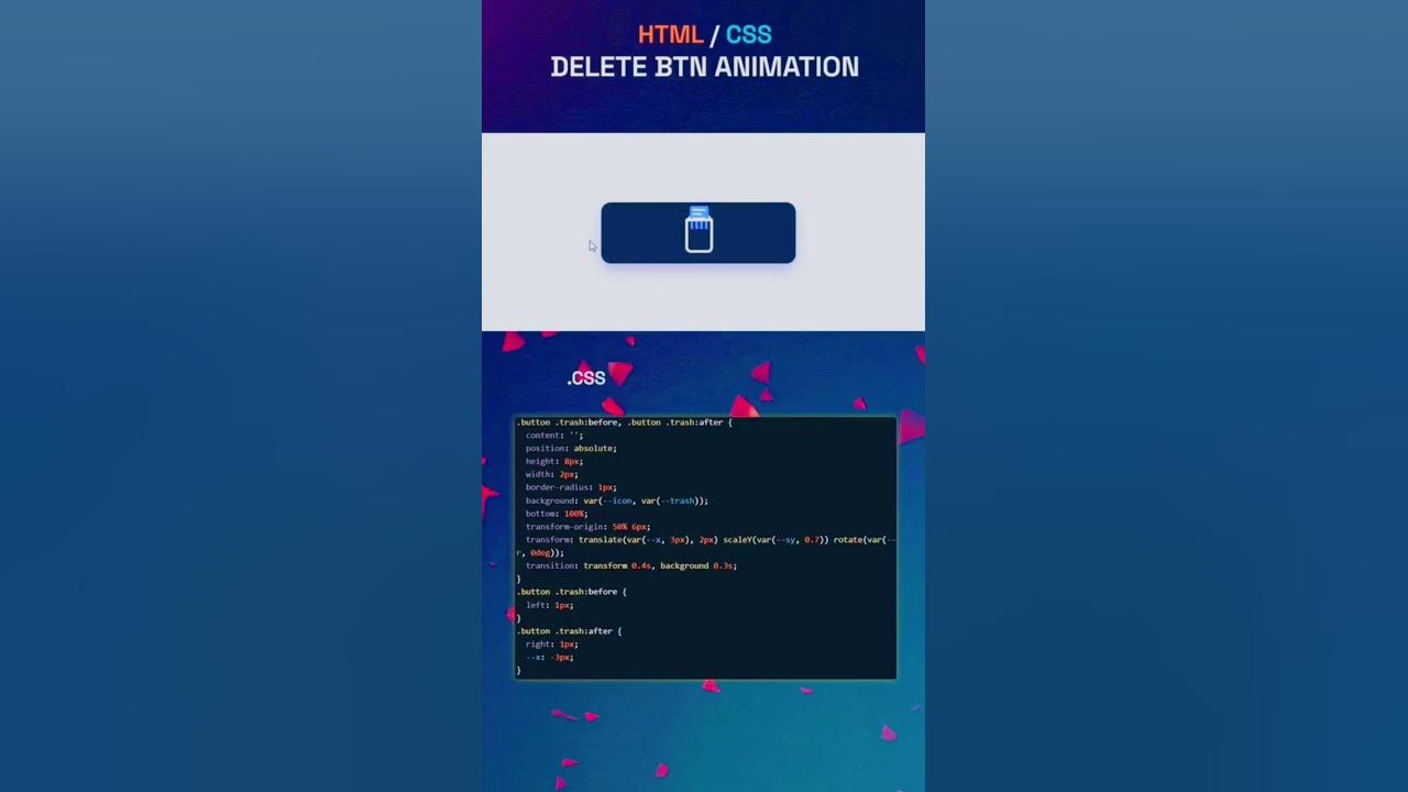 Animated Delete Button Html Css Youtube