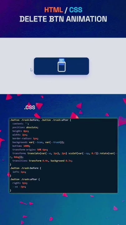 Animated Delete Button | HTML, CSS - YouTube