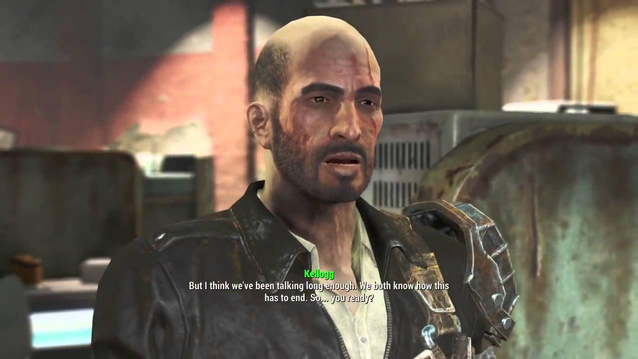 Fallout 4 First Boss Fight Gameplay Kellogg - YouTube