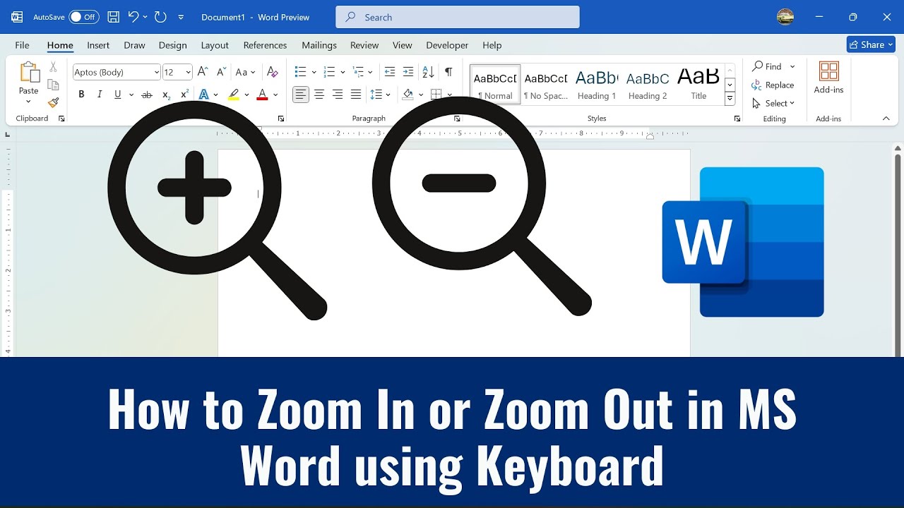 How to Zoom In or Zoom Out in MS Word using Keyboard - YouTube