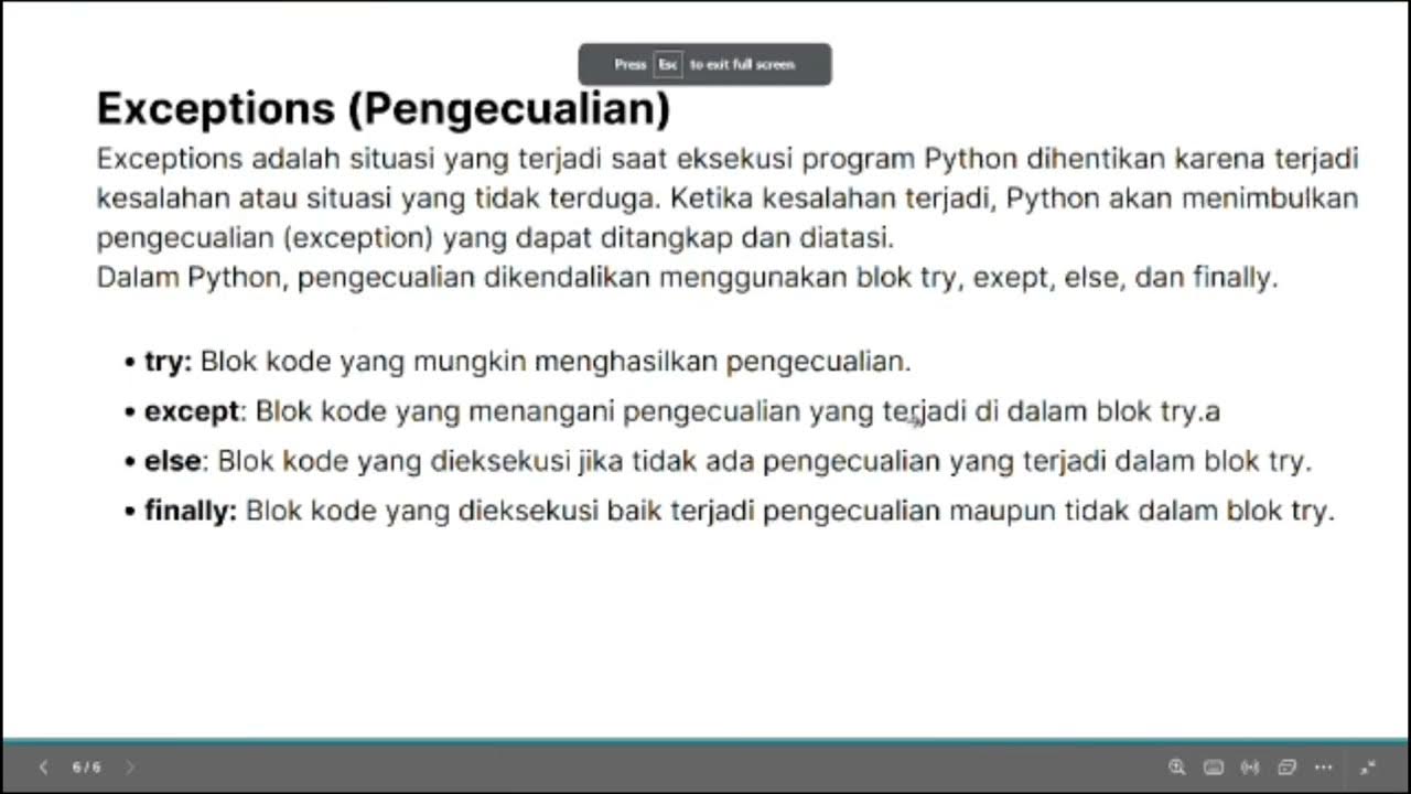part 4 Basic Python: Sequence ( dictionary) dan exception - YouTube