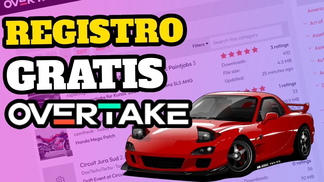 Cómo crear cuenta GRATIS en overtake race department | nueva manera 2024 funciona - YouTube