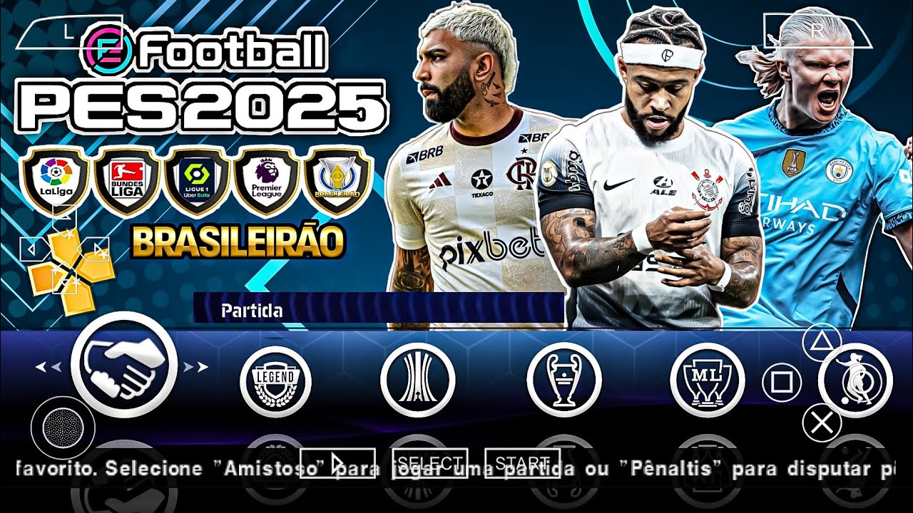 NOVO! EFOOTBALL 2025 PSP 100% ATUALIZADO COM BRASILEIRÃO EUROPEU ...