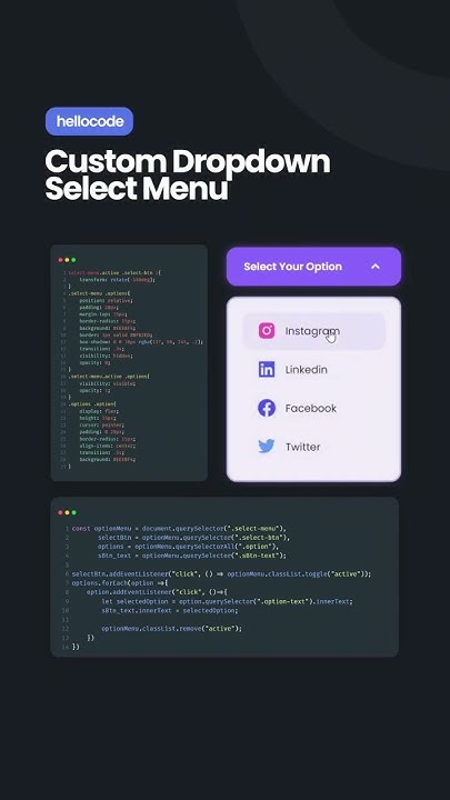 Custom Dropdown Select Menu With Html Css And Javascript Source Code Link In The Comments 🔥 Youtube