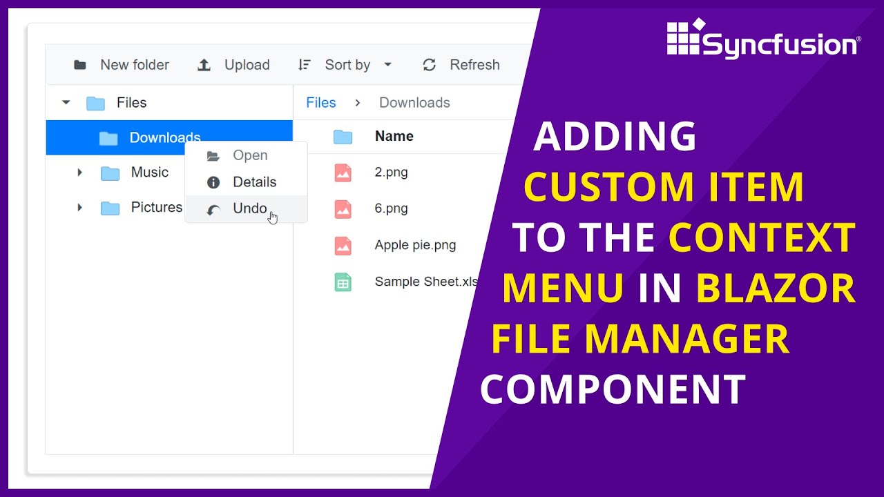 Adding Custom Item to the Context Menu in Blazor File Manager Component ...