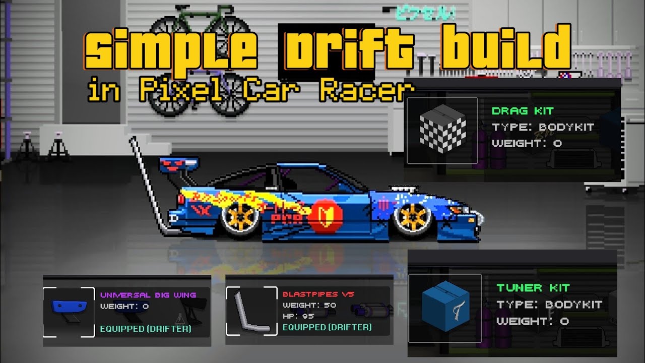 Simple drift build in pixel car racer, with custom decal👌| pixel car ...