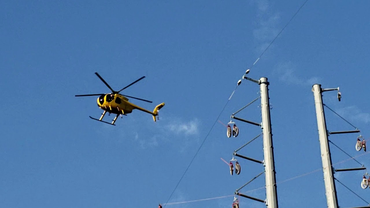 Helicopter setting pull rope - YouTube