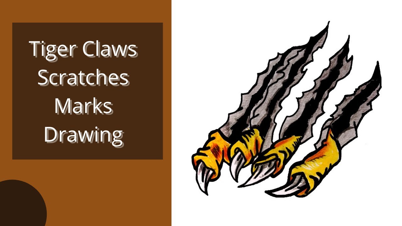 Tiger Claws Scratches Marks Drawing | Monster Claws Scratching Or ...