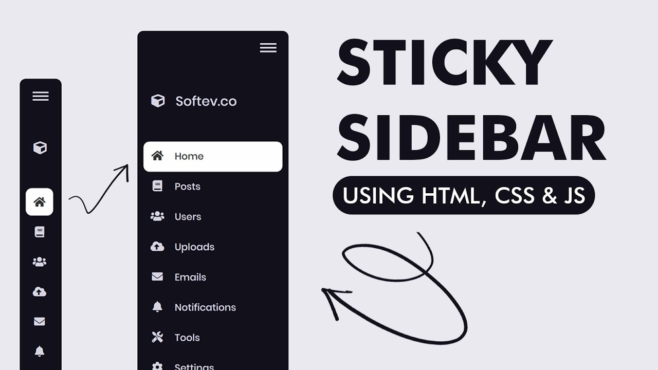 Design a beautiful Sidebar in HTML, CSS & JavaScript - YouTube