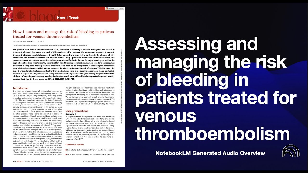 Assessing and Managing Bleeding Risk in VTE Patients - YouTube
