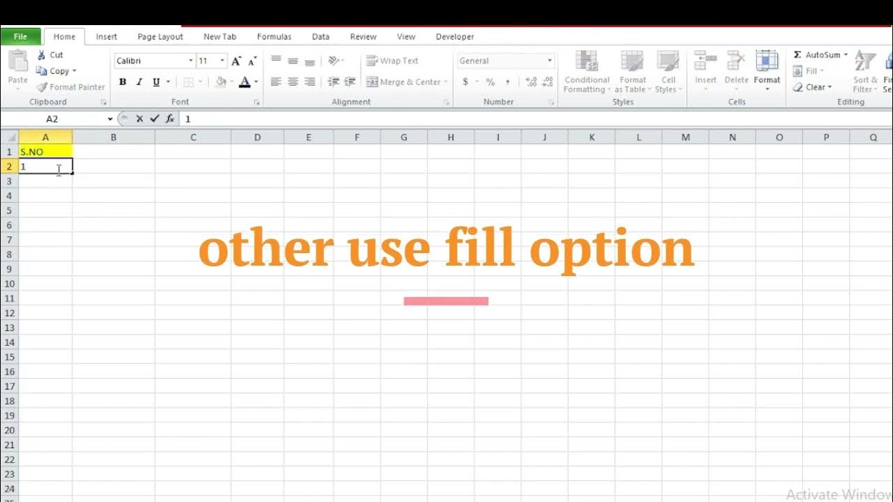 how to fill series of numbers without sequence function.#exceltricks - YouTube