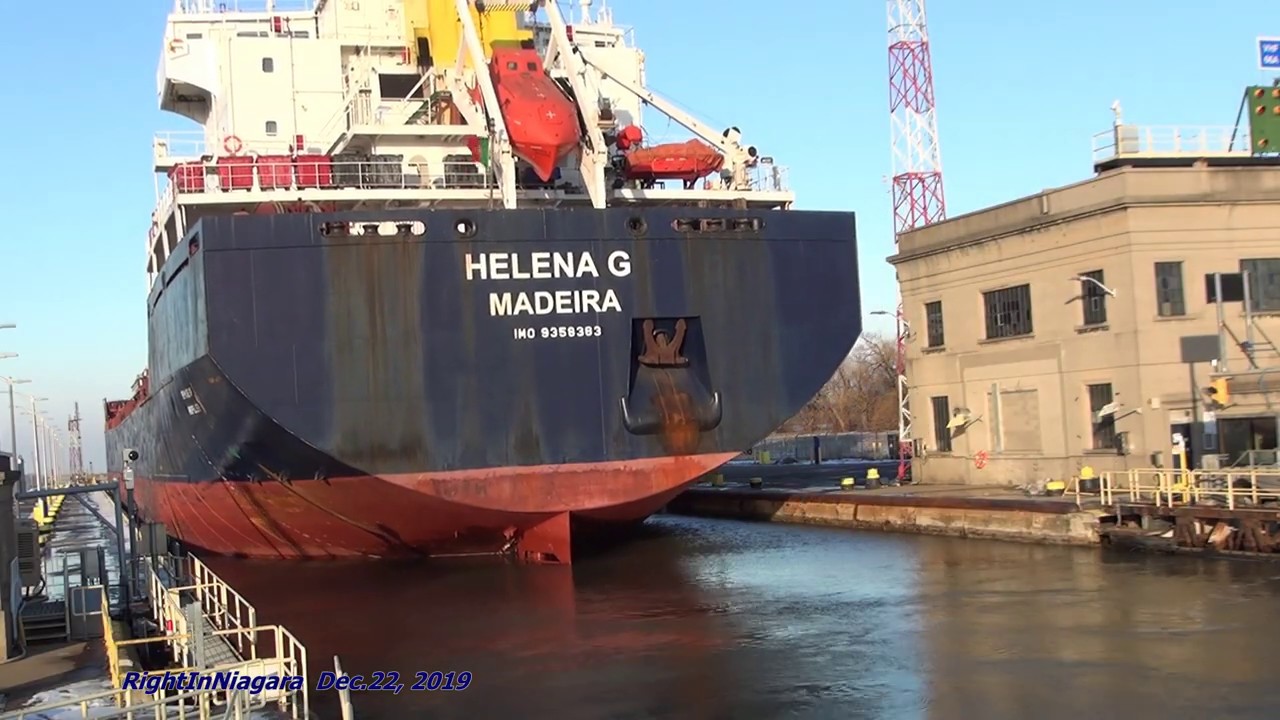 Cargo Ship Time-Lapse HELENA G Lowered at Lock 7, Welland Canal 2019 ...