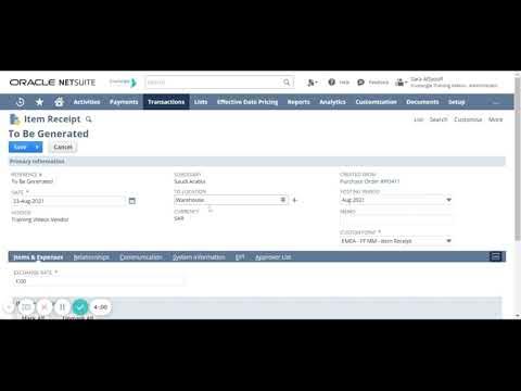 NetSuite | Receive Purchase Order In NetSuite - YouTube