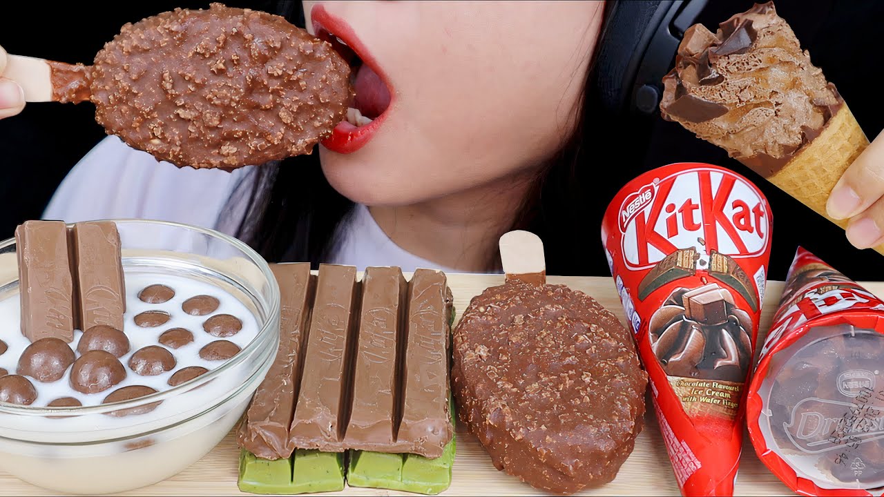 KITKAT PARTY 🍫 ASMR KITKAT ICE CREAM STICK, KITKAT BITES, KITKAT CHOCO ...