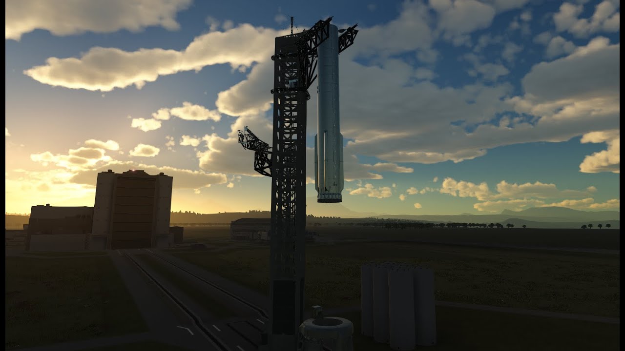 KSP-SEP Smooth Superheavy Booster catch - YouTube