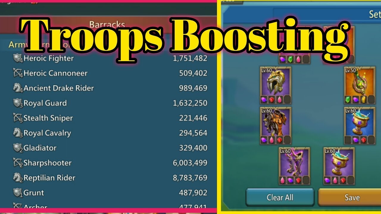 Lords Mobile Troops Boosting | On Mega Rally Trap | Lords Mobile ...