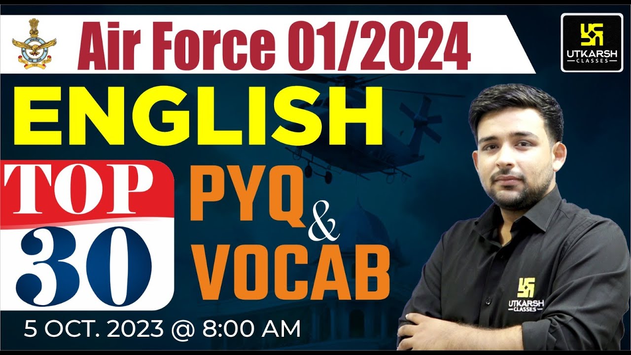 Top 30 PYQ & Vocab For Air force Exam | Important English Questions ...