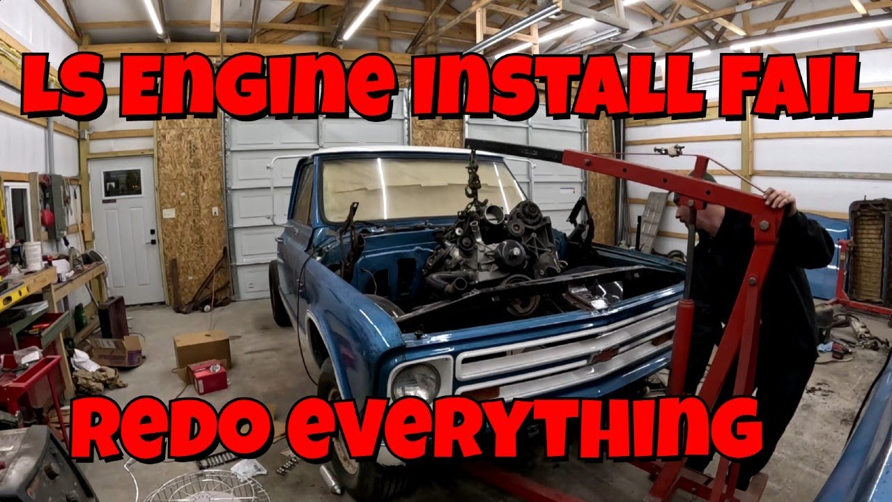 LS Swap Disaster: Had to Cut the Firewall on My ’67 C20 - YouTube