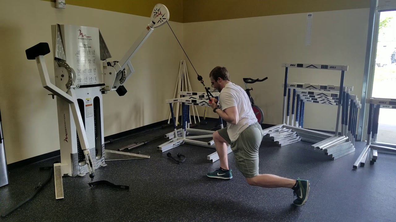 Split Lunge SA Cable Pulldown - YouTube