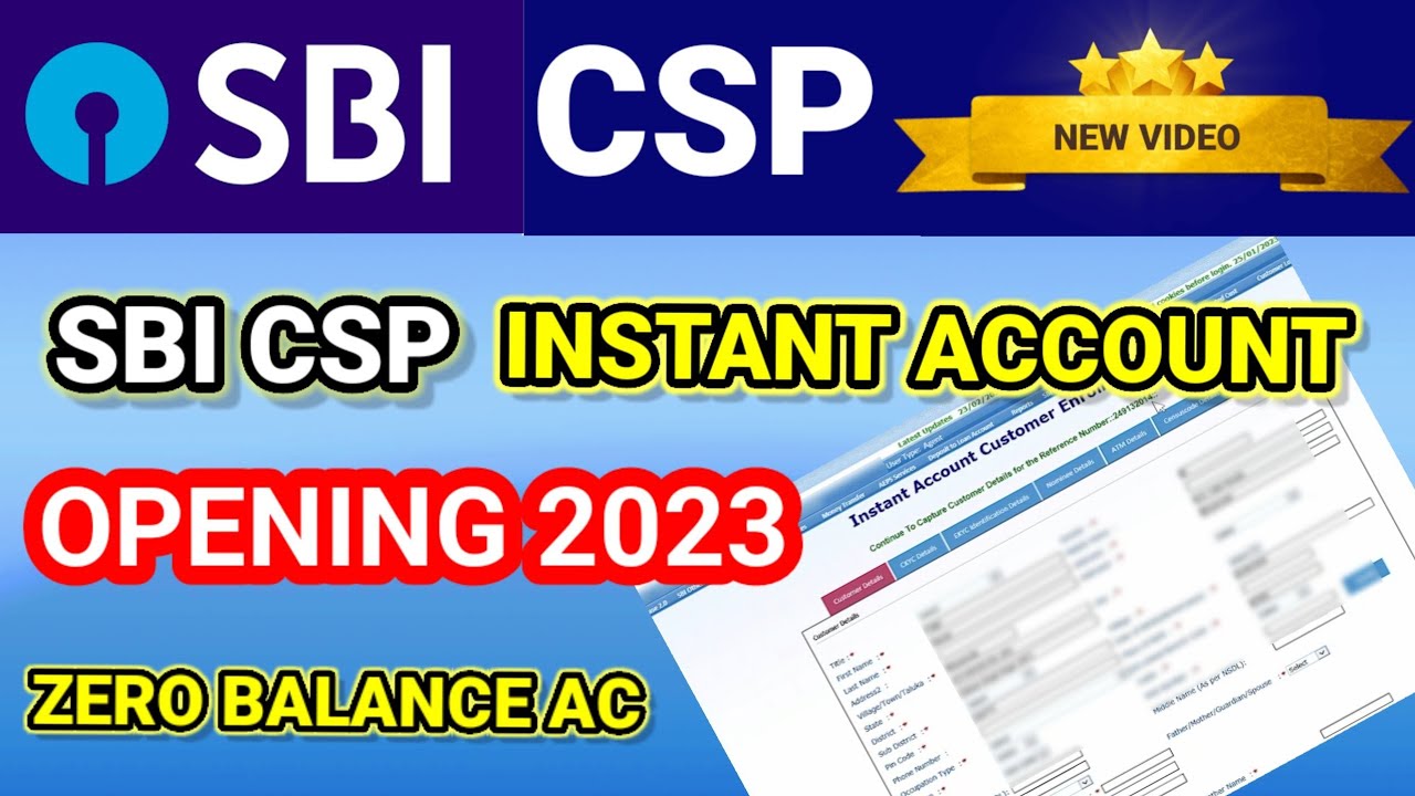 Sbi csp instant account opening full process || matching record found ...