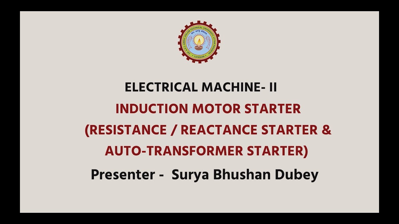 Electrical Machine - II | Induction Motor Starter: Resistance ...