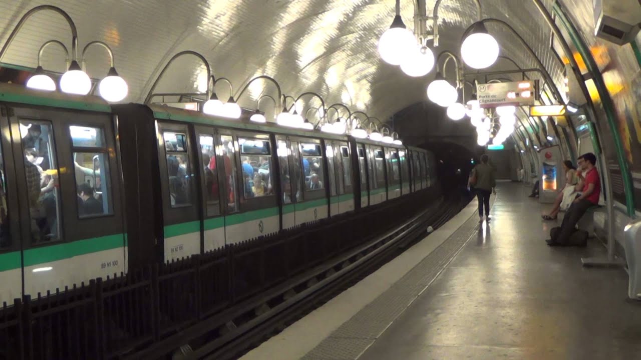 Paris Metro Line 4 MP89 Train At Cité Station - YouTube