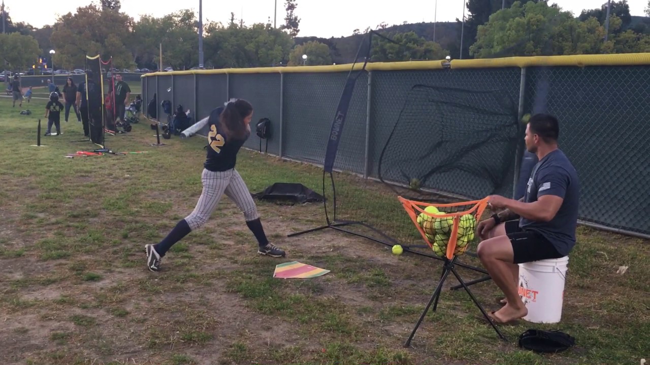 Soft Toss with Kat #22 Cal Thunder - YouTube