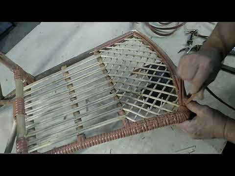 Искусственный ротанг. Плетеный стул часть 3. - YouTube