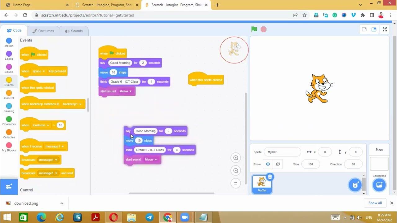 Ict Grade 6 Programming Class Scratch Lesson 01 Youtube