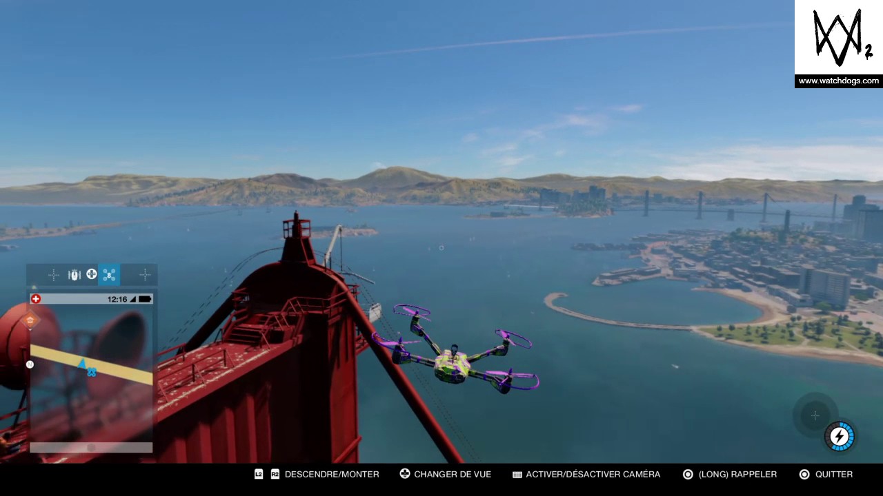 WATCH DOG 2 PS4 DRONE VIEW MAP - YouTube