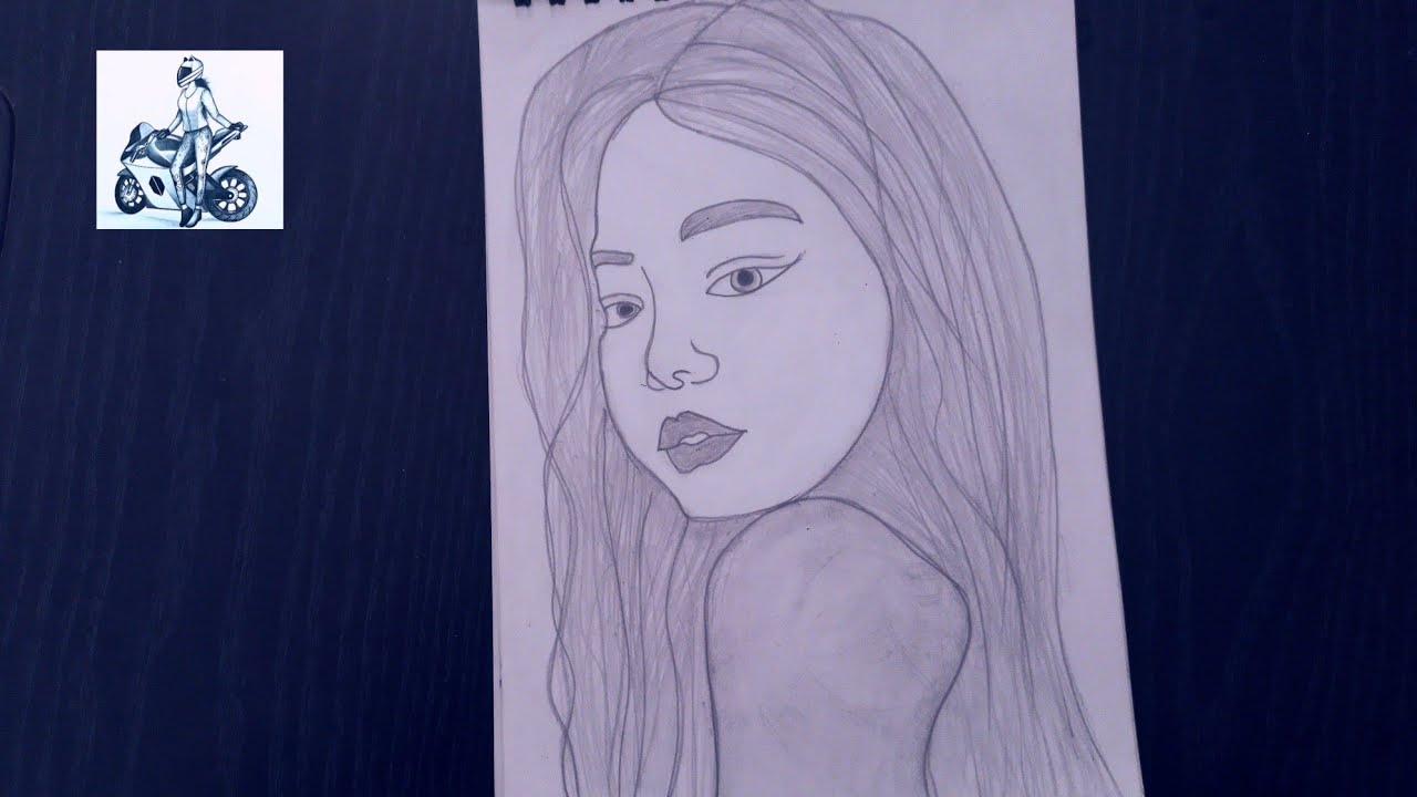 How to draw a beautiful girl drawing with a pencil art 🎨 ...