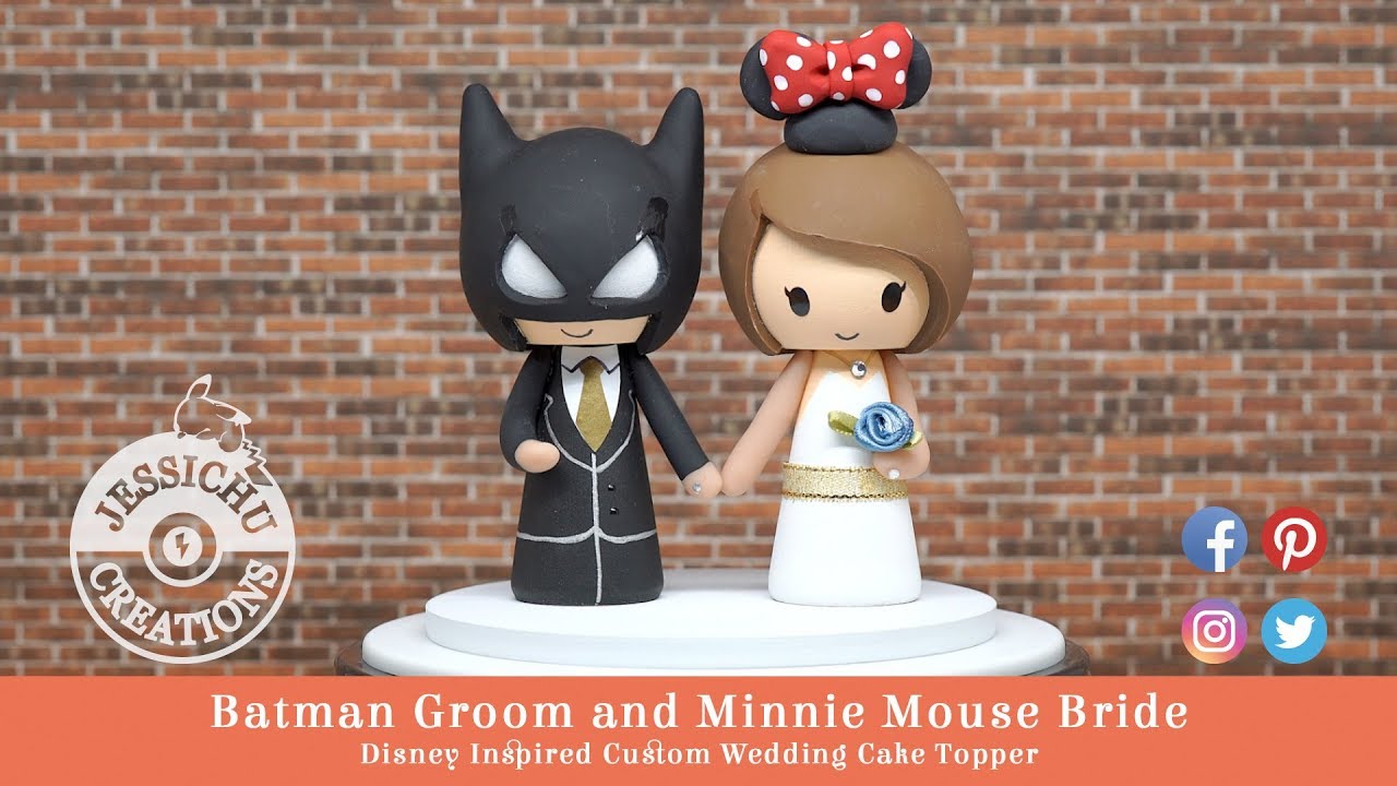 Batman Groom and Minnie Mouse Bride Disney Inspired Custom Wedding Cake ...