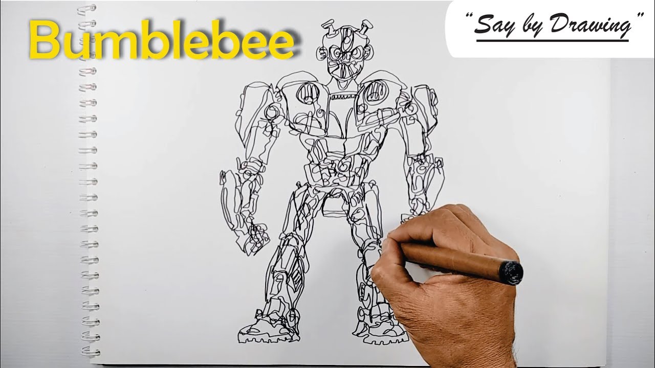 How to Draw Bumblebee || One Line Drawing || Andi Yudha's Line Art ...