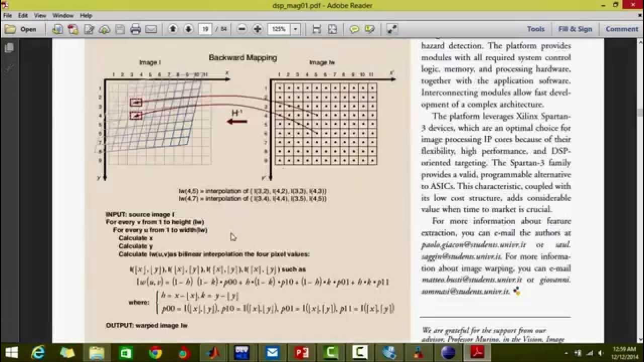 EE 278- Image Warping Algorithm Implemented using Altera DE1 - YouTube