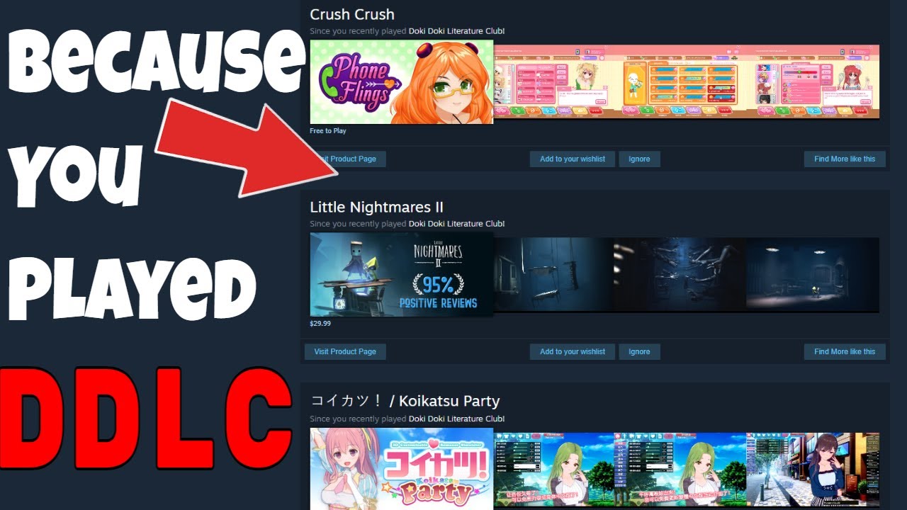 My Favorite Games Like DDLC - YouTube