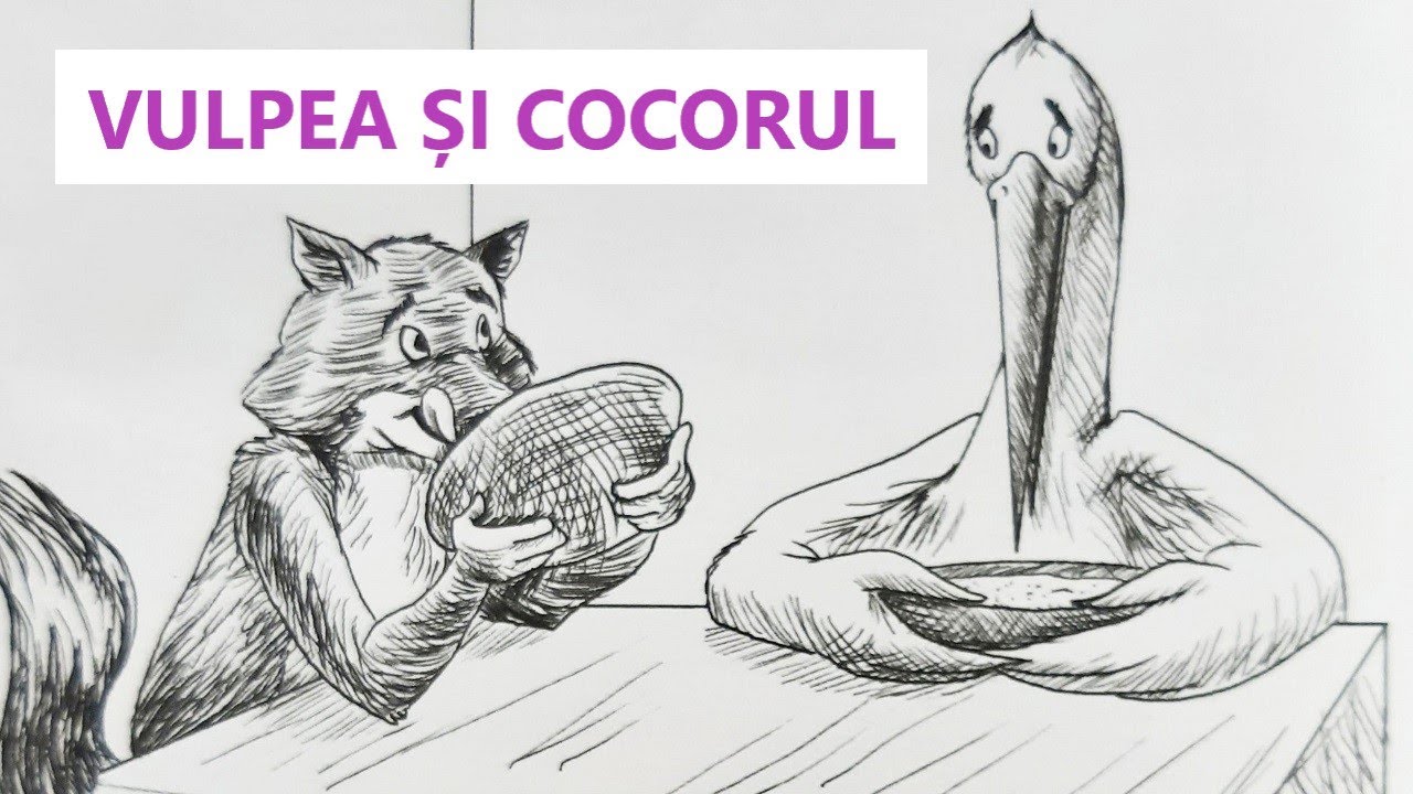 Vulpea și cocorul 🦊 | Poveste educativă pentru copii | Povești pentru ...