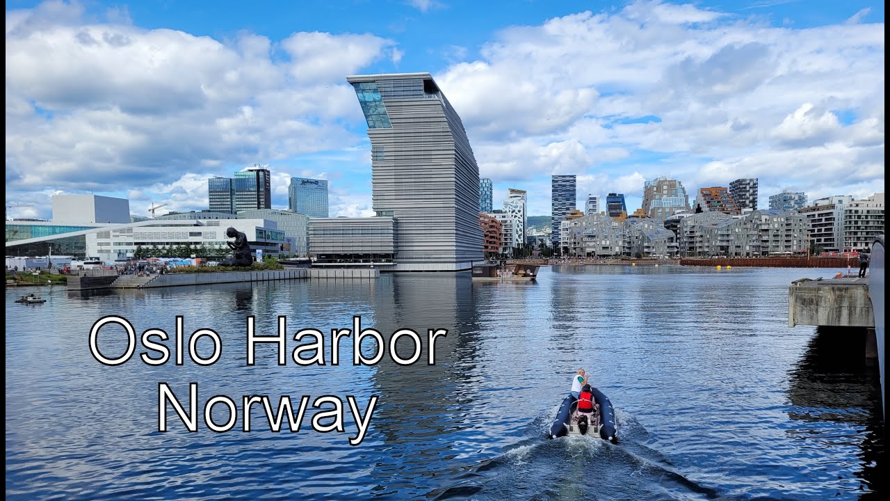 [4K] Walking Tour of Oslo Harbor Front Beaches and MUNCH Area Norway ...