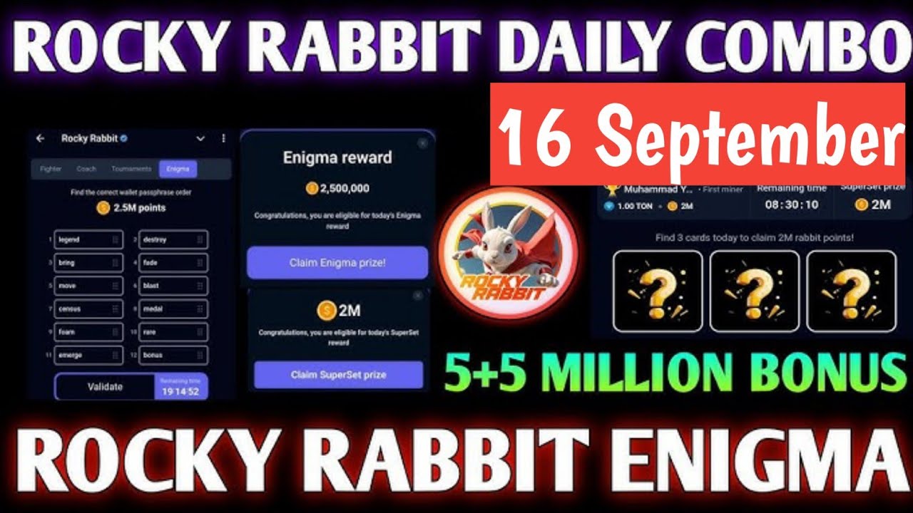 Rocky Rabbit 16 Sep Superset and Enigma code solve || Rocky Rabbit ...