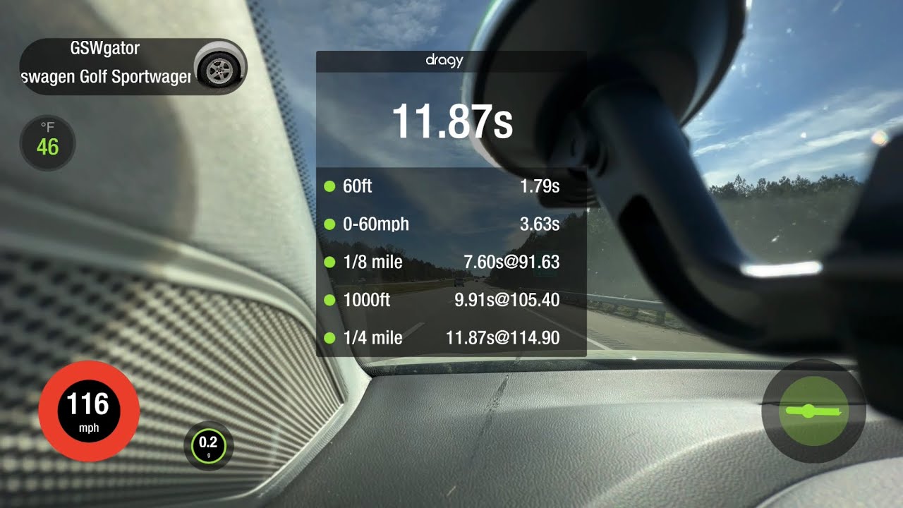 Update to my VW MK7 Golf Sportwagen 11 second 1/4 mile - flex fuel and ...