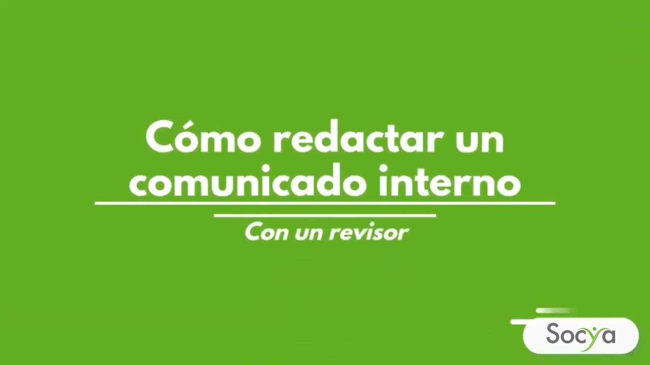Redactar un comunicado interno - YouTube