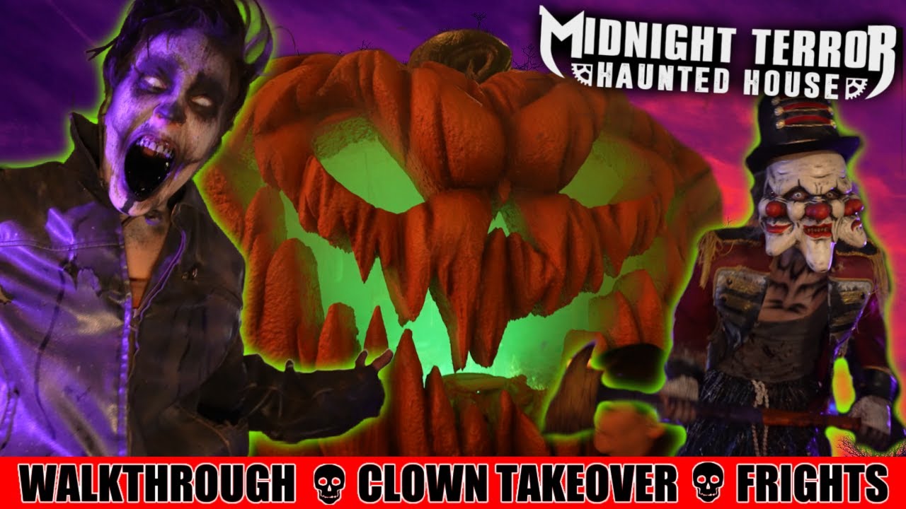 The CLOWNS have TAKEN OVER Midnight Terror! Haunted House Walkthrough ...