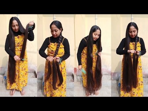 MsRapunzel | Indian Rapunzel makes single and double braids with knee ...