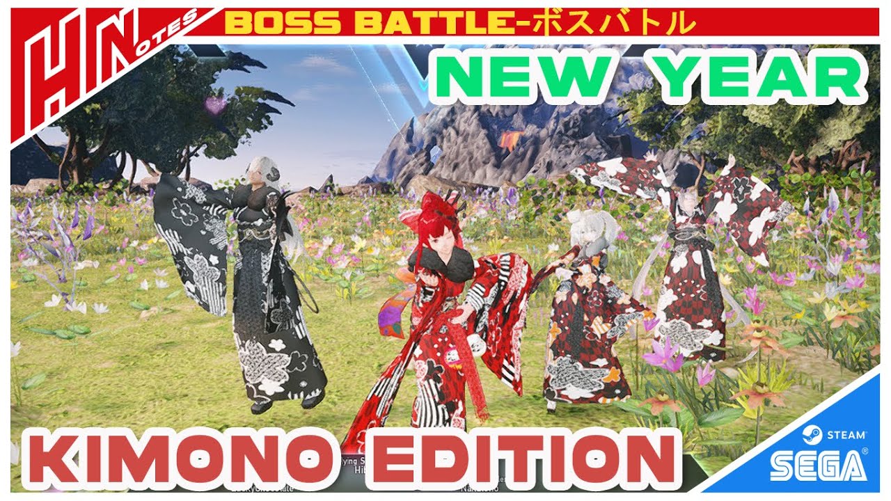 【PSO2NGS】Boss Battle:Dark Falz Aegis New Year Kimono Edition - YouTube