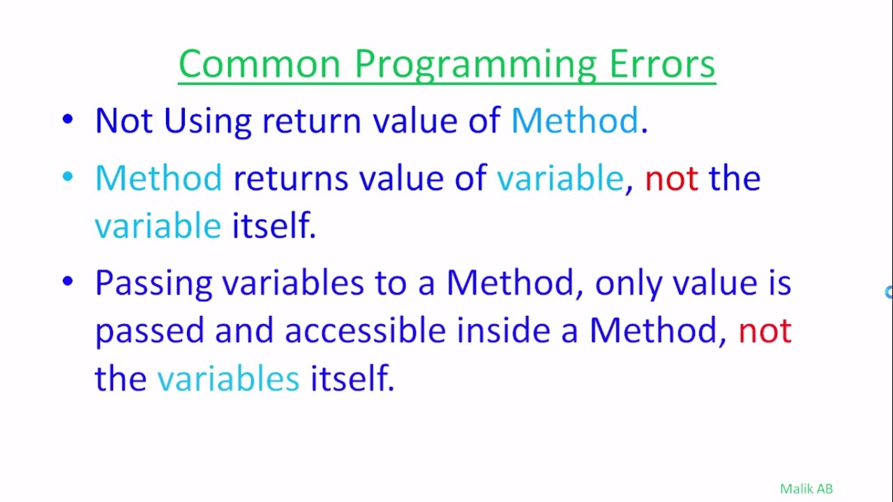 Java Beginners Tutorials 29 Not Using Method Return Value Common