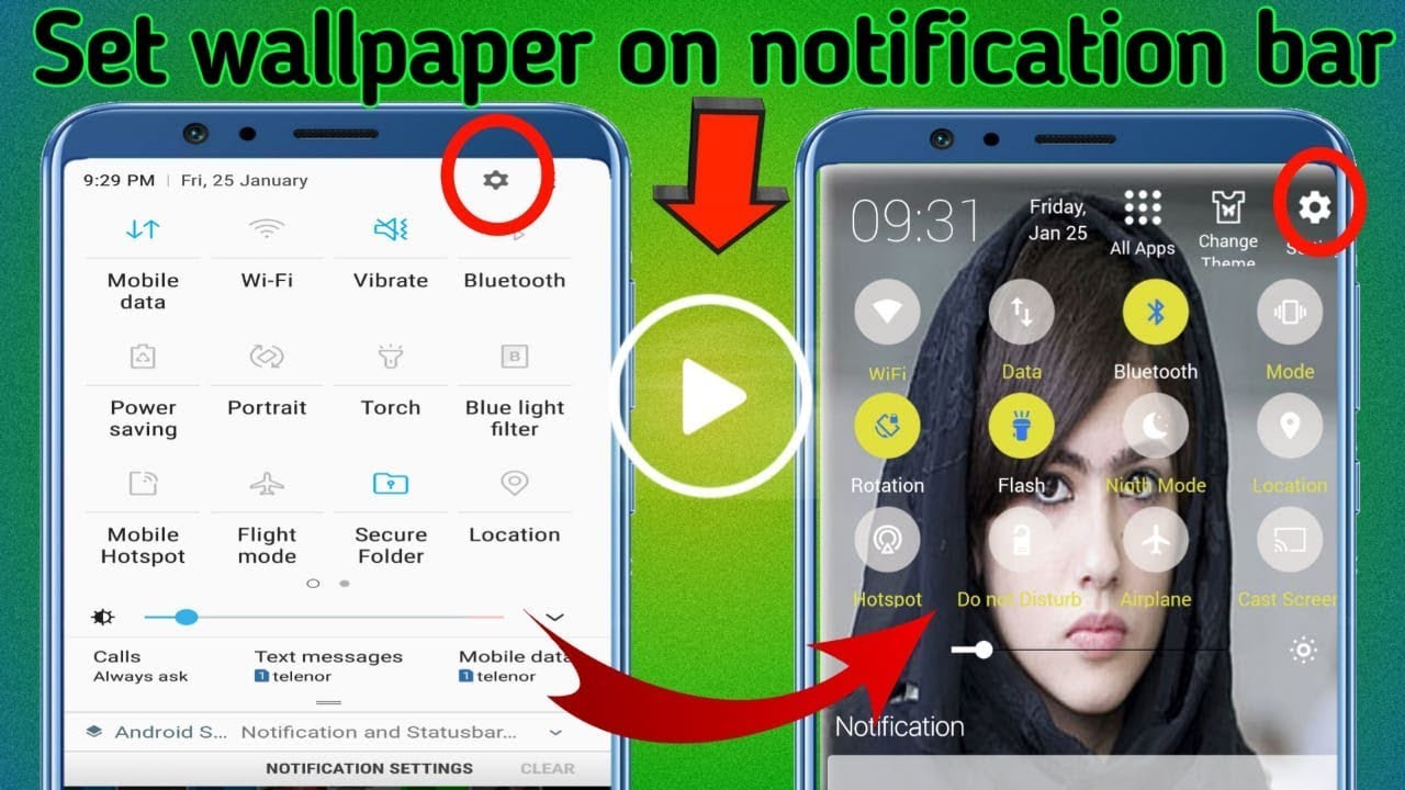 Set wallpaper on notification panel bar in android phone (without root ...