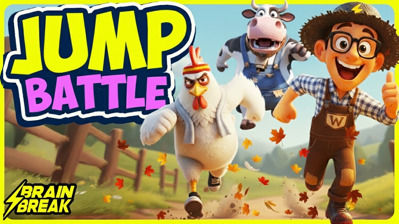 ⚡️ Barnyard Jump Battle ⚡️ Fall Brain Break for Kids ⚡️ Farm Jump ...